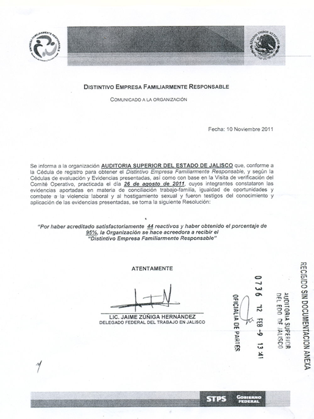 La ASEJ obtiene Distintivo Empresa Familiarmente Responsable